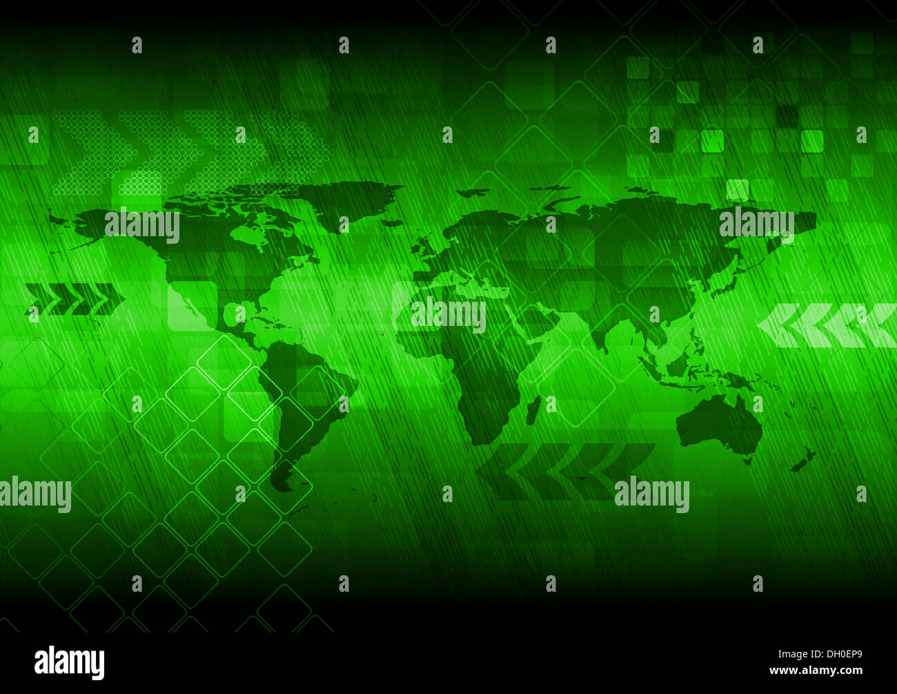 Green hi-tech design with world map. Vector eps 10 Stock Photo - Alamy