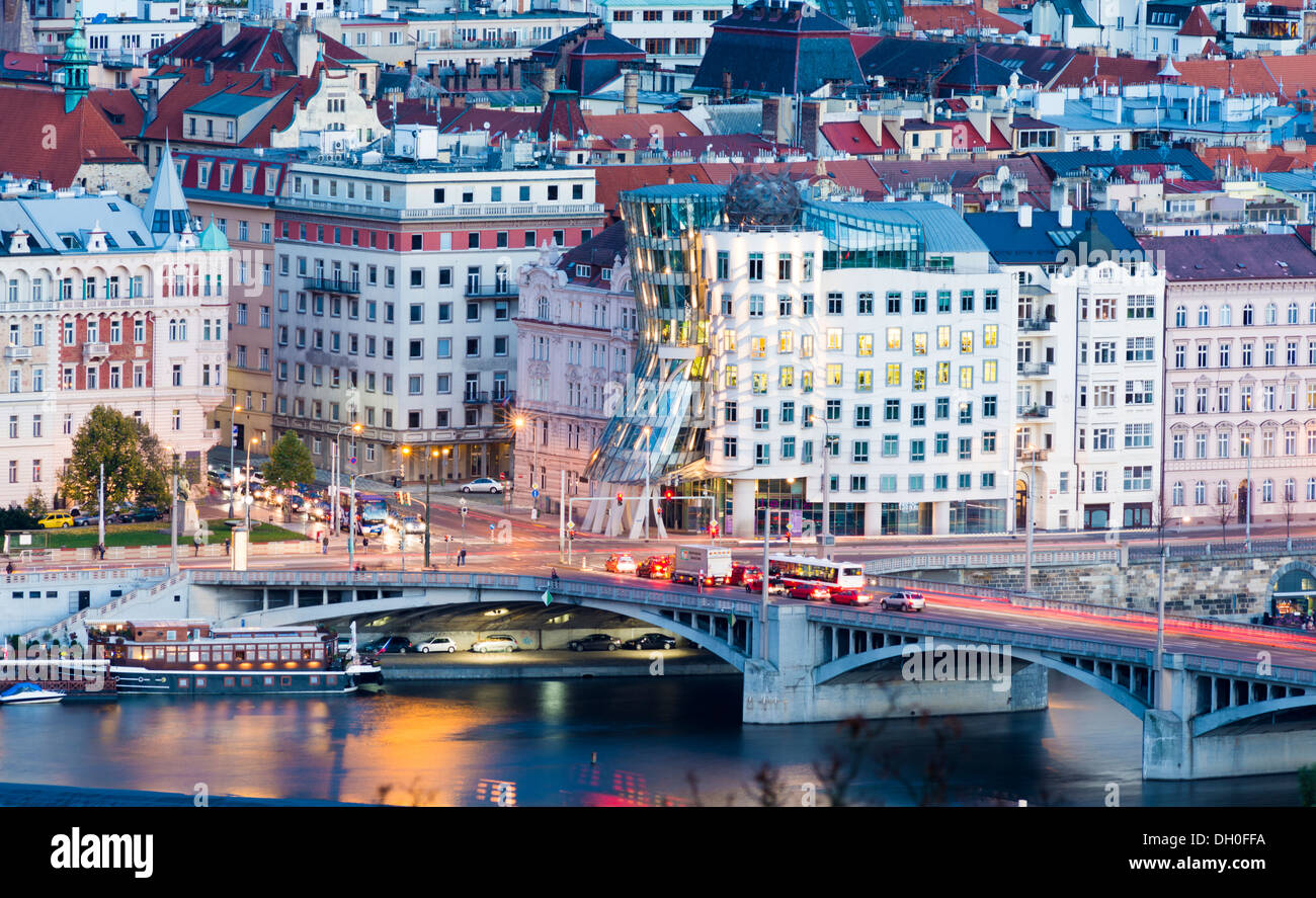 modern architecture, Dancing House, New town, Prague, Czech Republic ...
