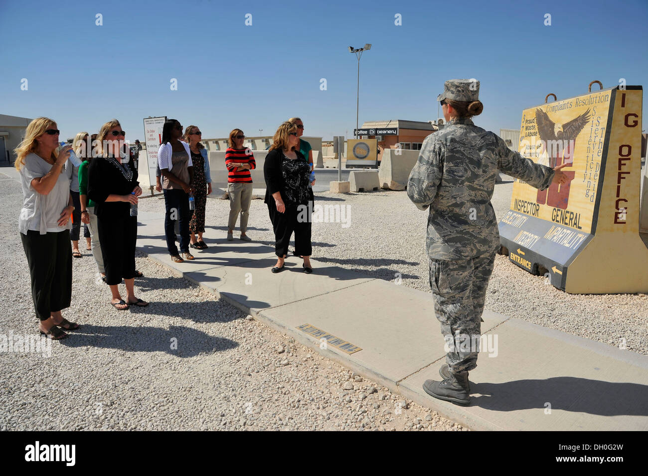Lt. Col. Sirena Morris conducts a walking tour of facilities at ...