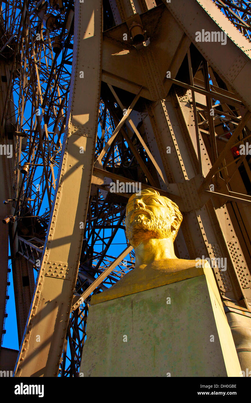 Statue of Gustave Eiffel Civil Engineer and Architect, Eiffel Tower ...