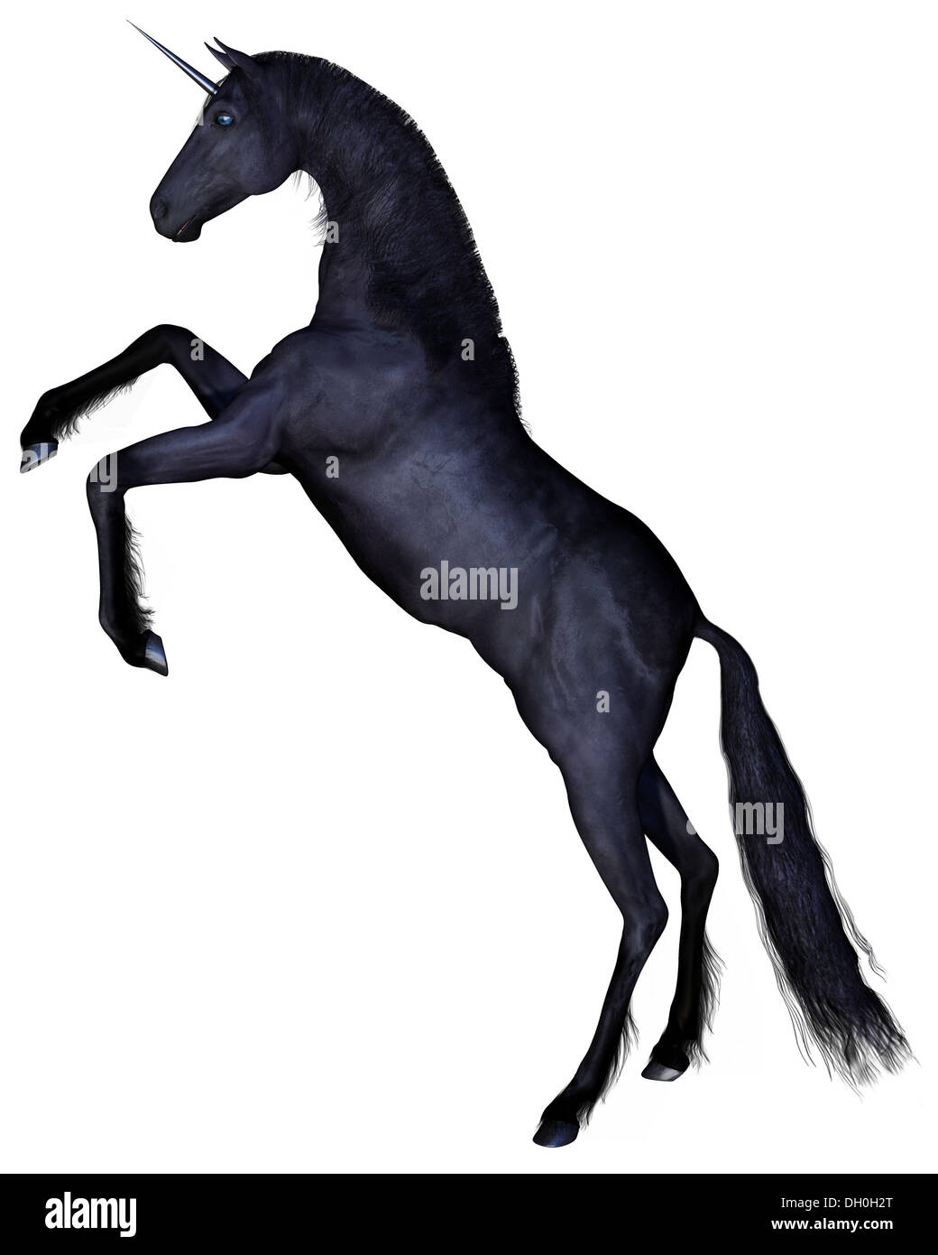 Black Unicorn - rearing Stock Photo - Alamy
