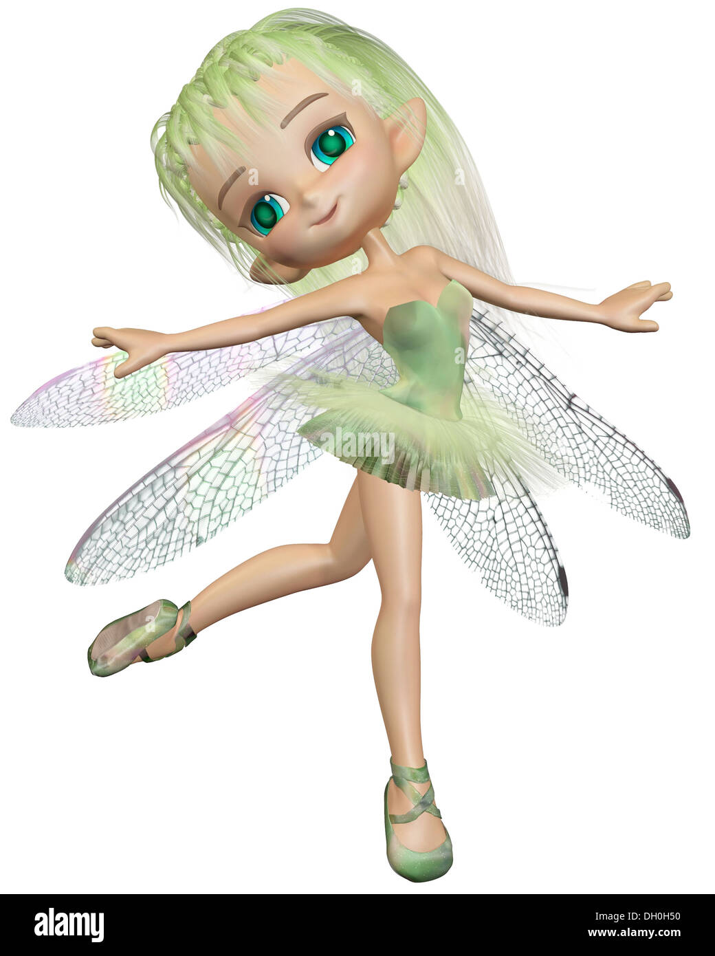 Toon Dragonfly Ballerina Fairy - Green Stock Photo - Alamy