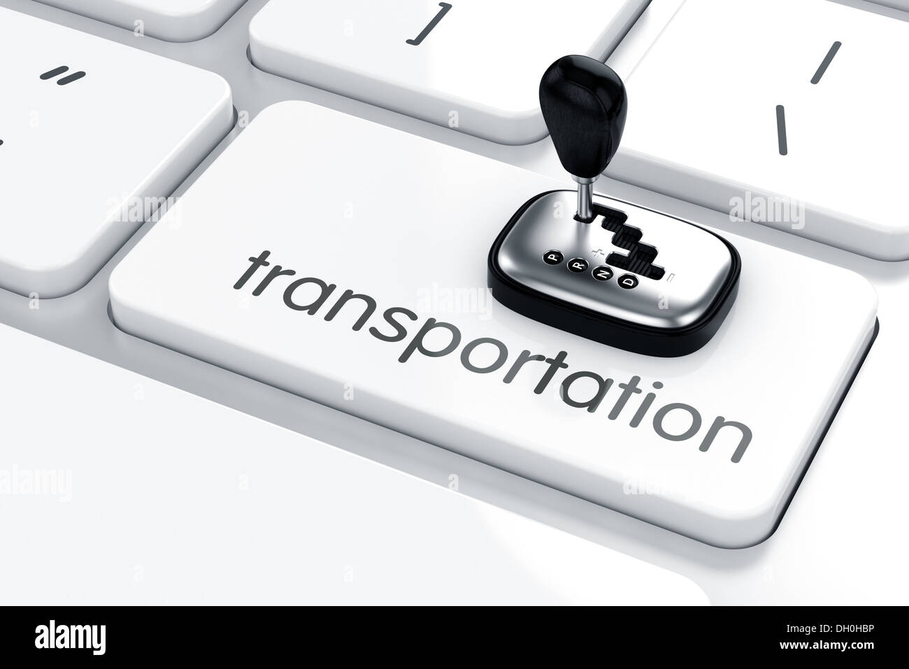 Automatic car shift gear on the keyboard. Transportation concept Stock ...