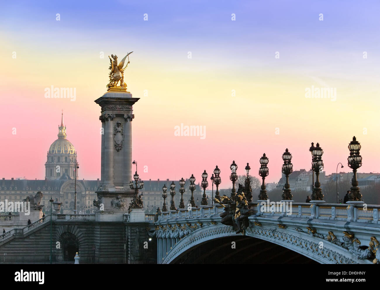 The Alexander III Bridge. Paris,Sunset Stock Photo - Alamy