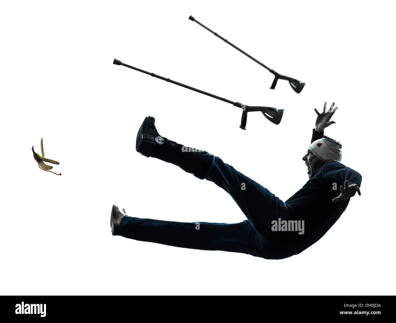 Man falling silhouette Cut Out Stock Images & Pictures - Alamy