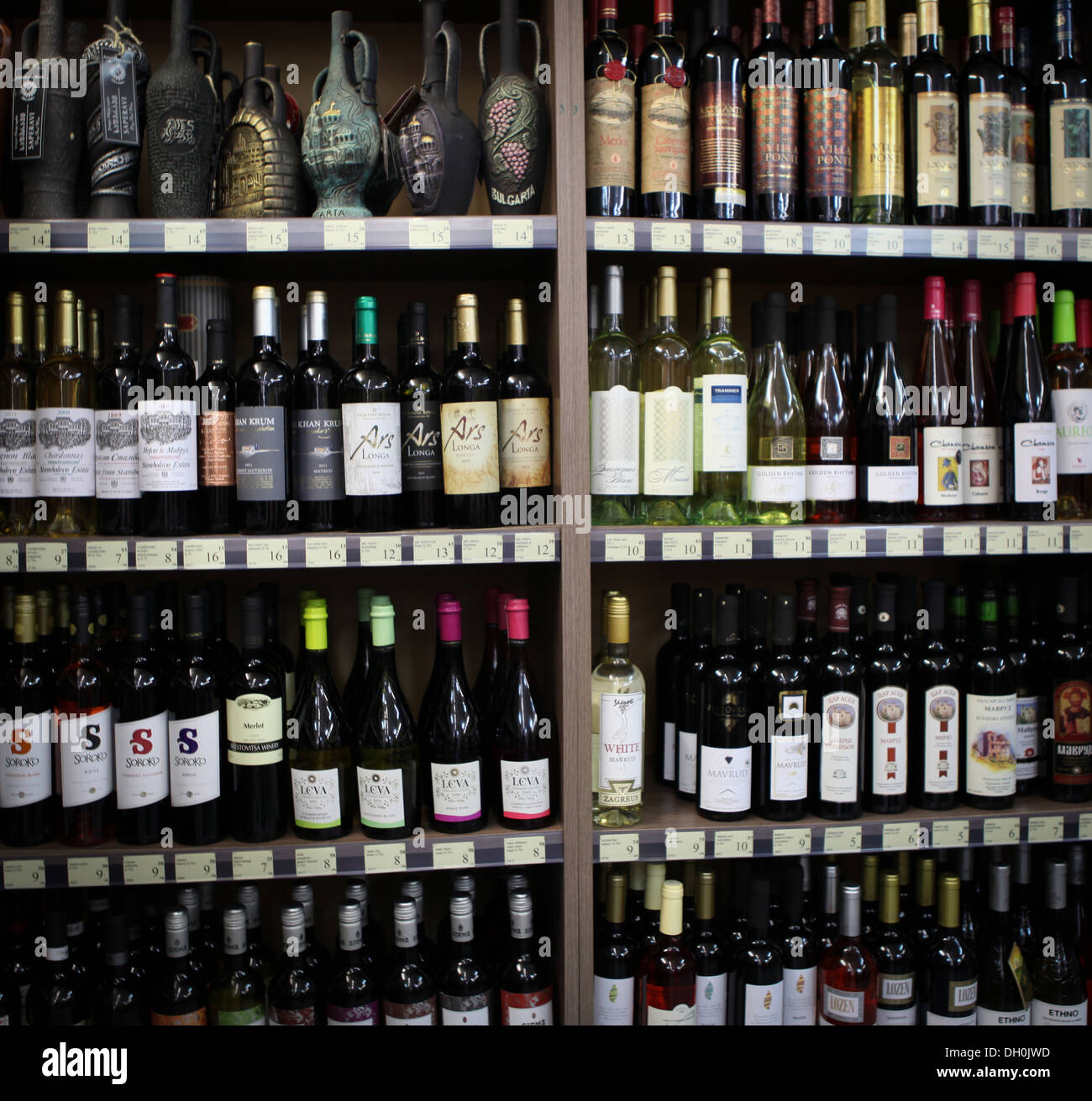 Alcoholic beverages in bottles Stock Photo - Alamy