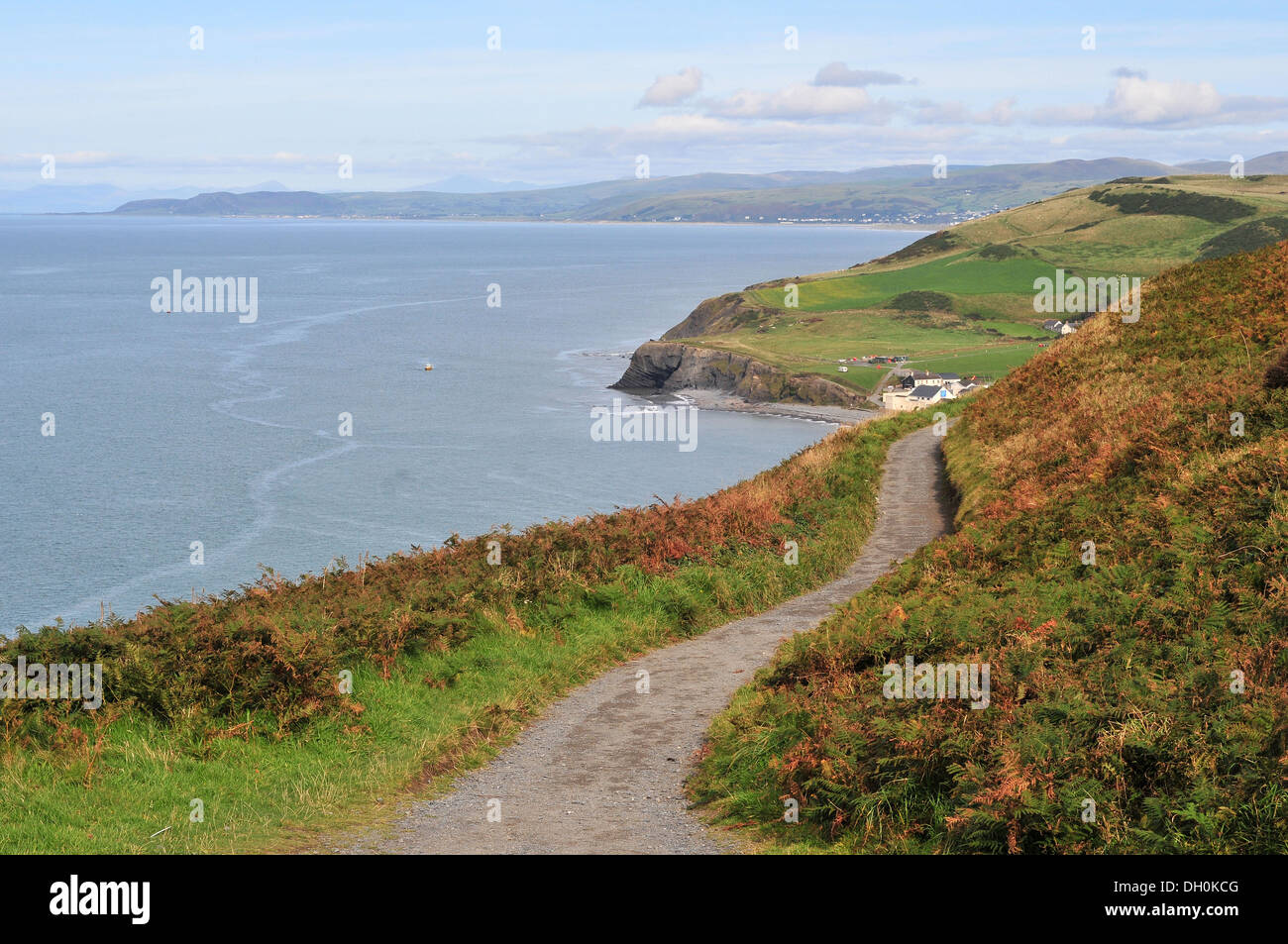 The Wales Coast Path at the top of Constitution Hill, Aberystwyth ...
