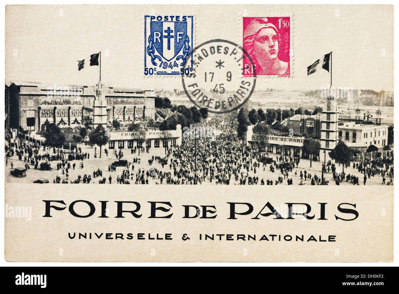 1945 French "Foire de Paris" international exhibition postcard Stock ...