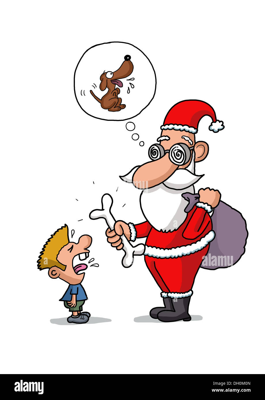 Short sighted Santa Stock Photo - Alamy