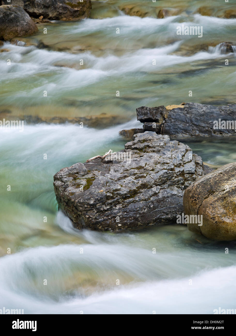 Abstract of Johnston Canyon rapids, Banff National Park, Canada Stock ...