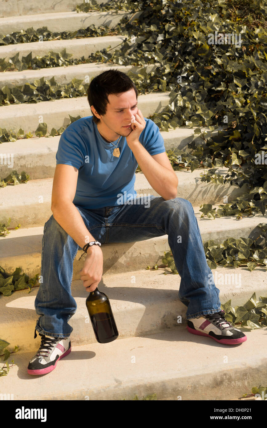 Alcohol man worried hi-res stock photography and images - Alamy