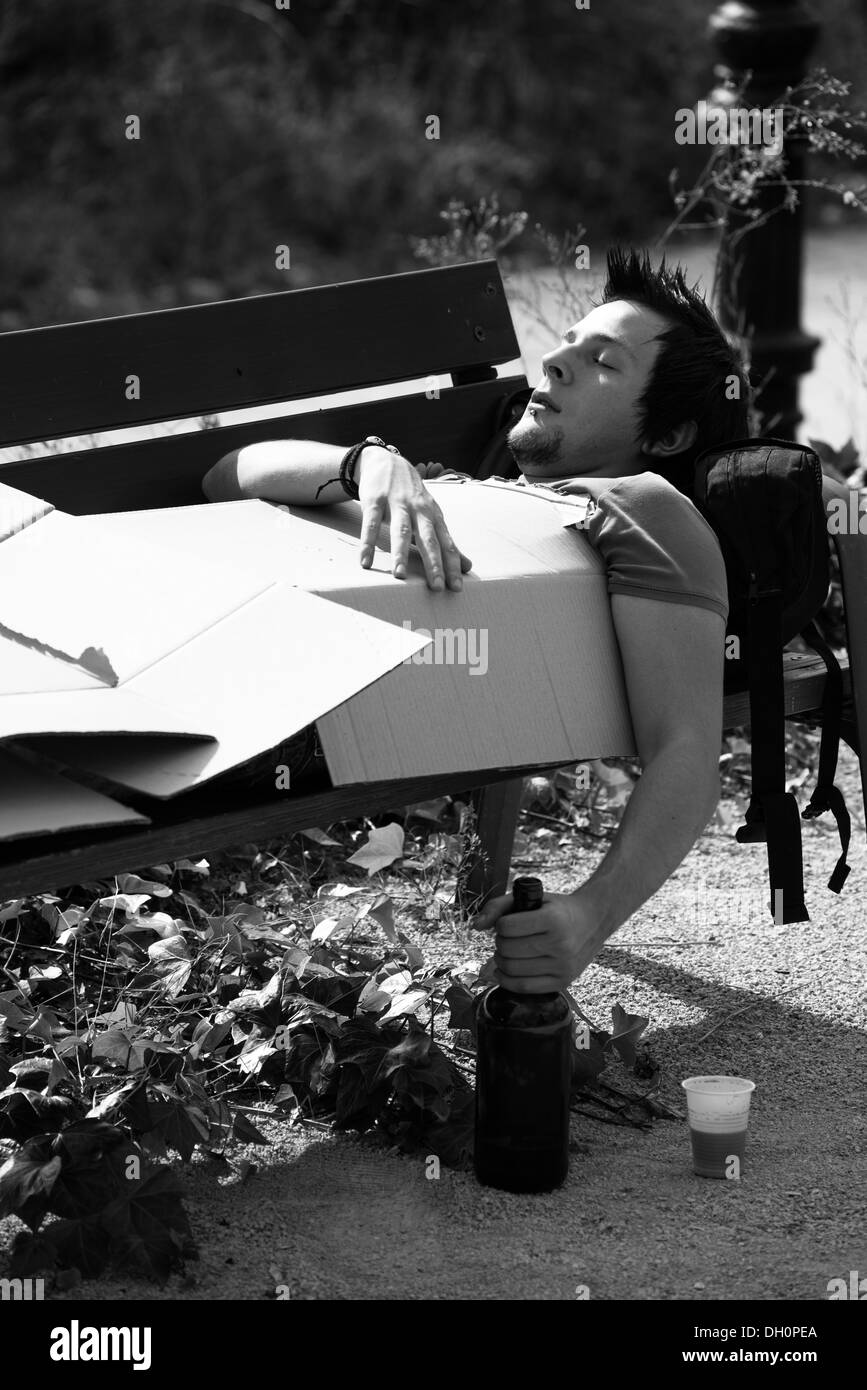 Black guy on park bench Black and White Stock Photos & Images - Alamy