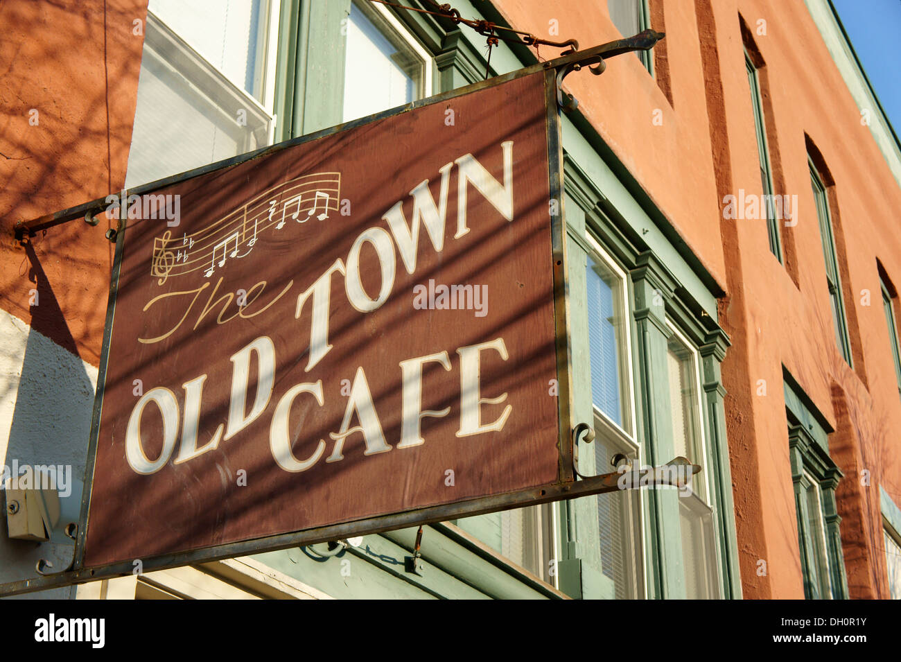 Old Town Cafe sign in the city of Bellingham, Washington, USA Stock ...