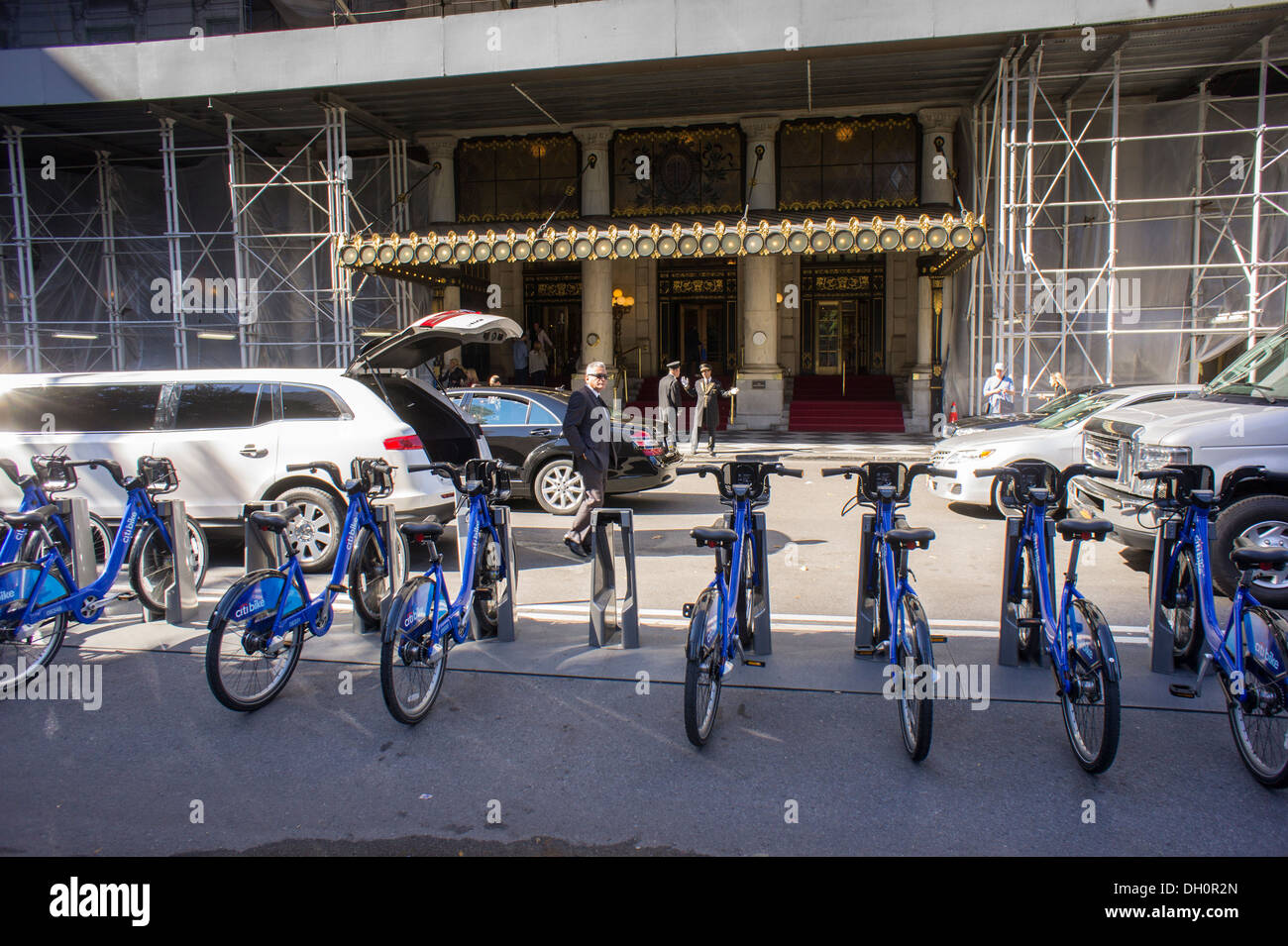 A CitiBike docking station in Grand Army Plaza, in front of the Plaza ...