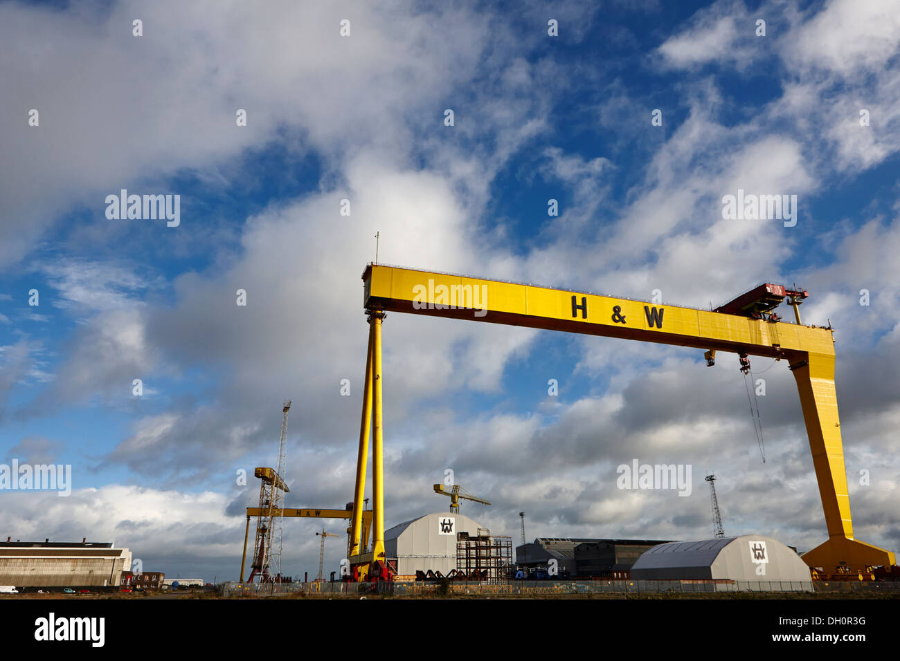 Harland and Wolff shipyard cranes titanic quarter Belfast Northern ...