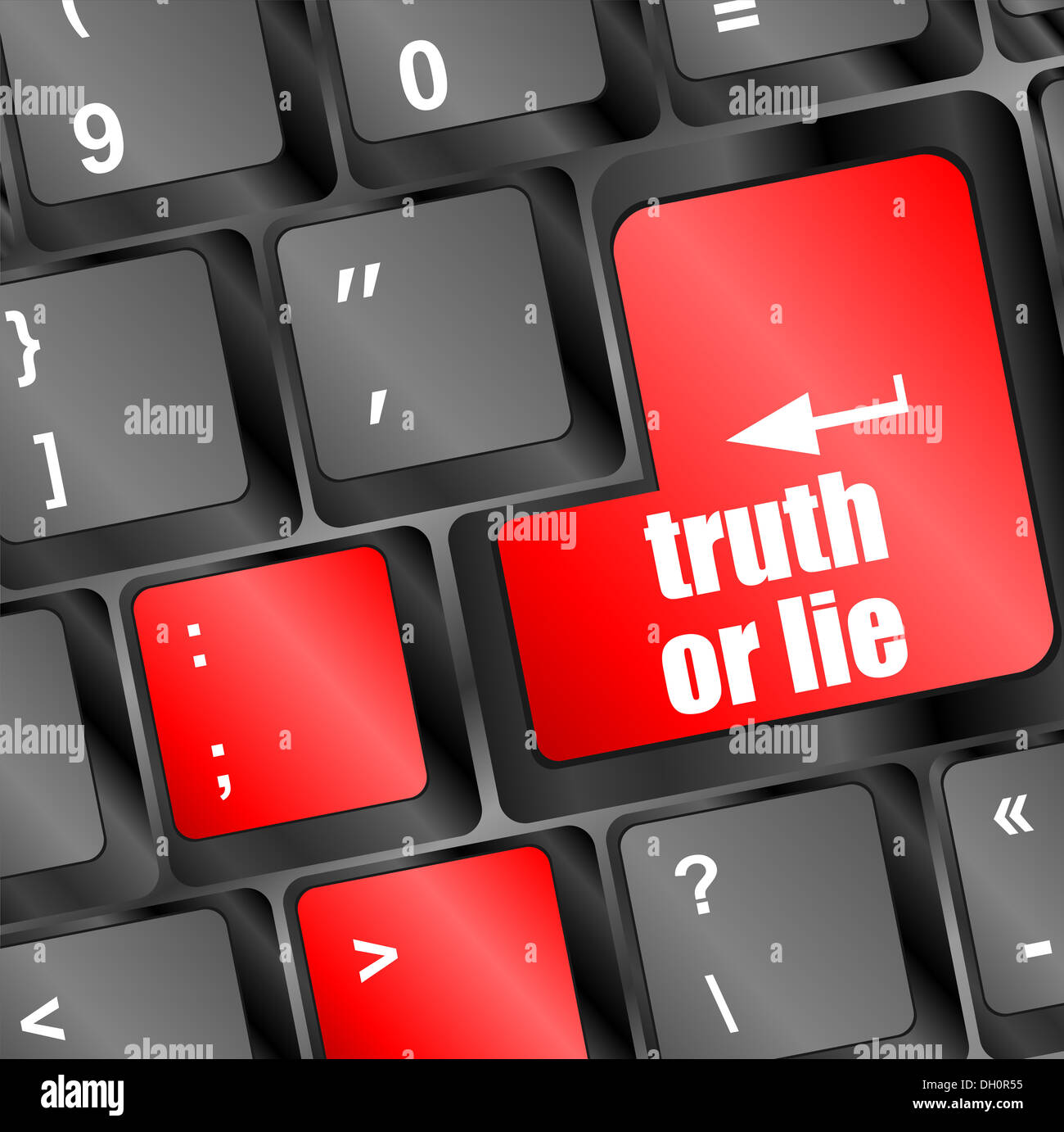 truth or lie button on computer keyboard key Stock Photo - Alamy