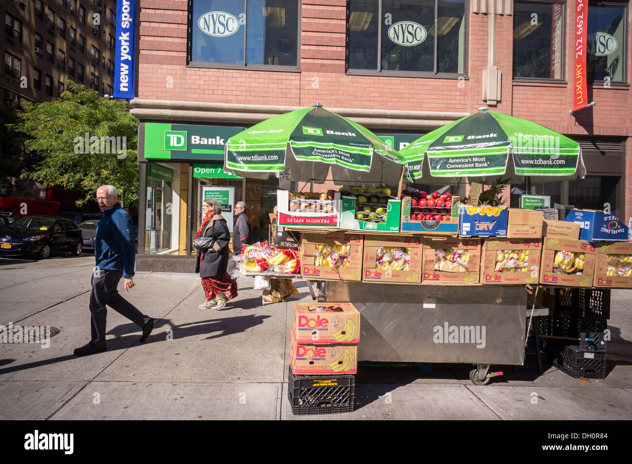 A fruit and vegetable stand in the Upper West Side neighborhood of New ...