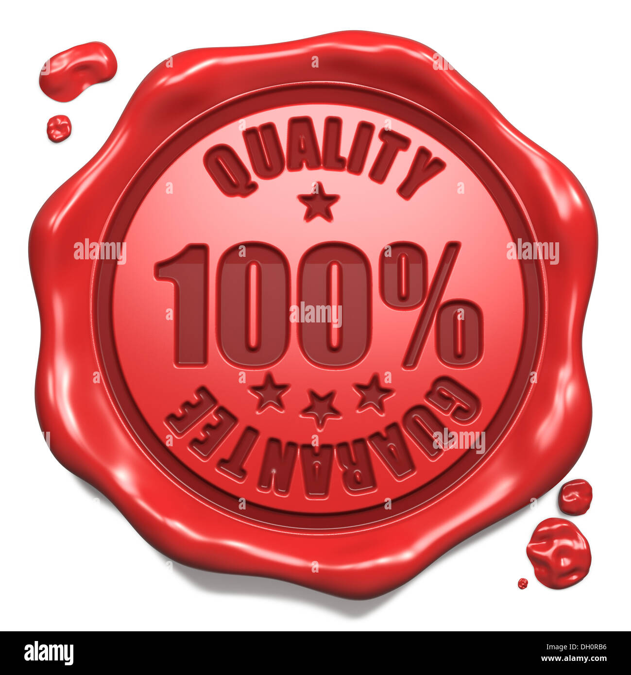 Guarantee of Quality - Stamp on Red Wax Seal Stock Photo - Alamy