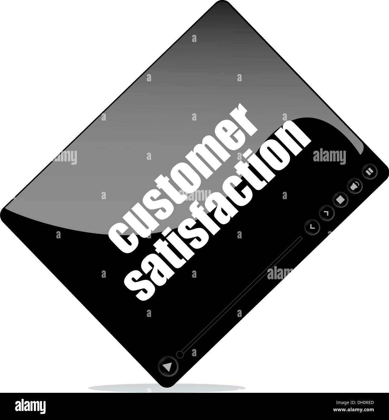 Video player for web with customer satisfaction word Stock Photo - Alamy