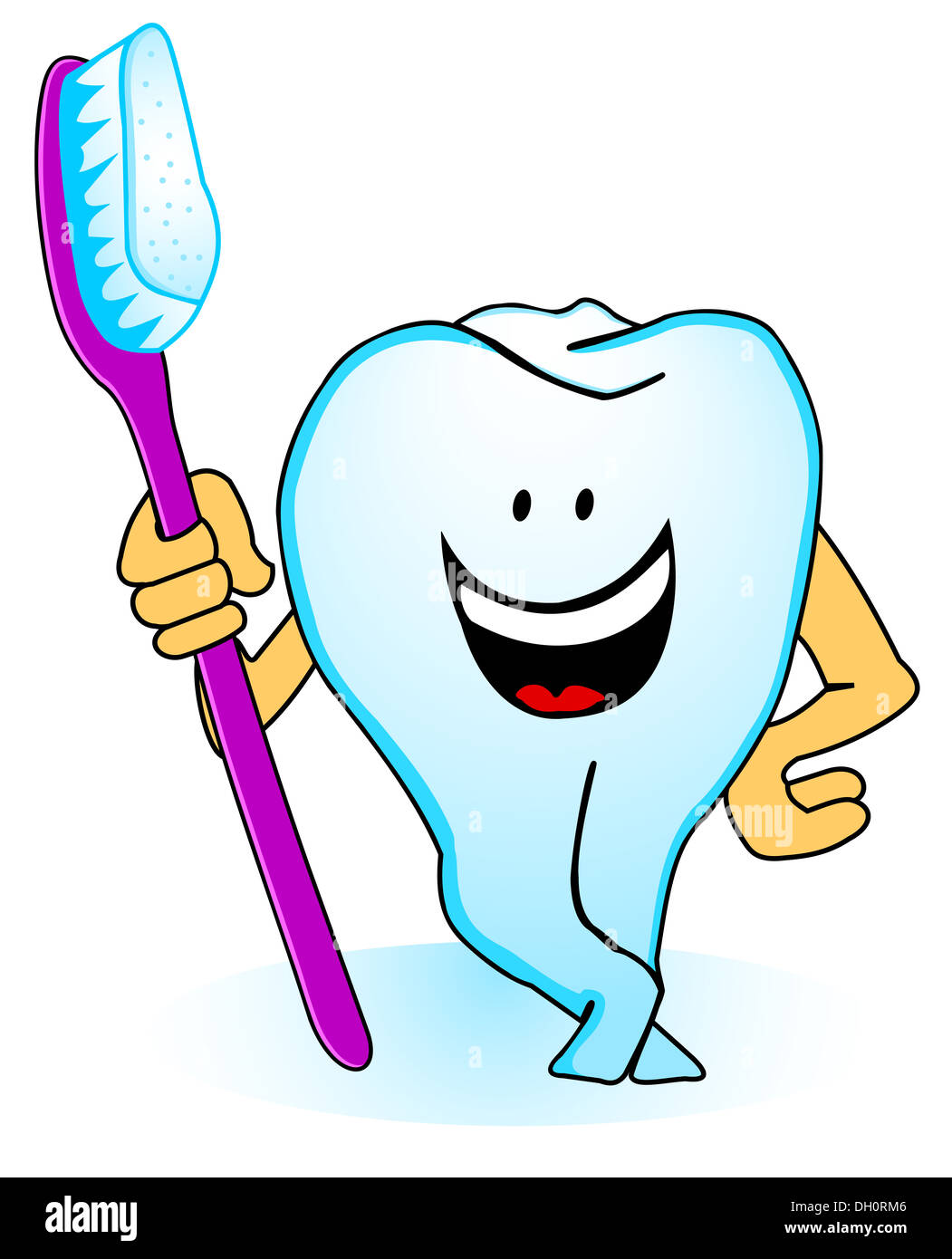 A tooth with a toothbrush Stock Photo - Alamy