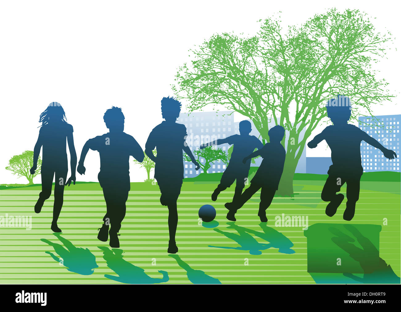 Children playing and running Stock Photo - Alamy