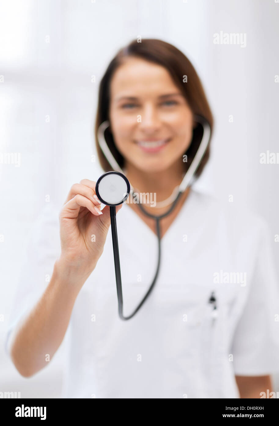 female doctor with stethoscope Stock Photo - Alamy