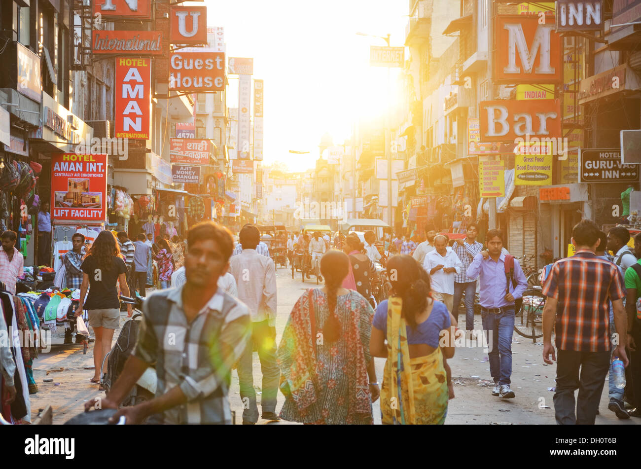 Main Bazaar in Paharganj, Delhi, India Stock Photo - Alamy