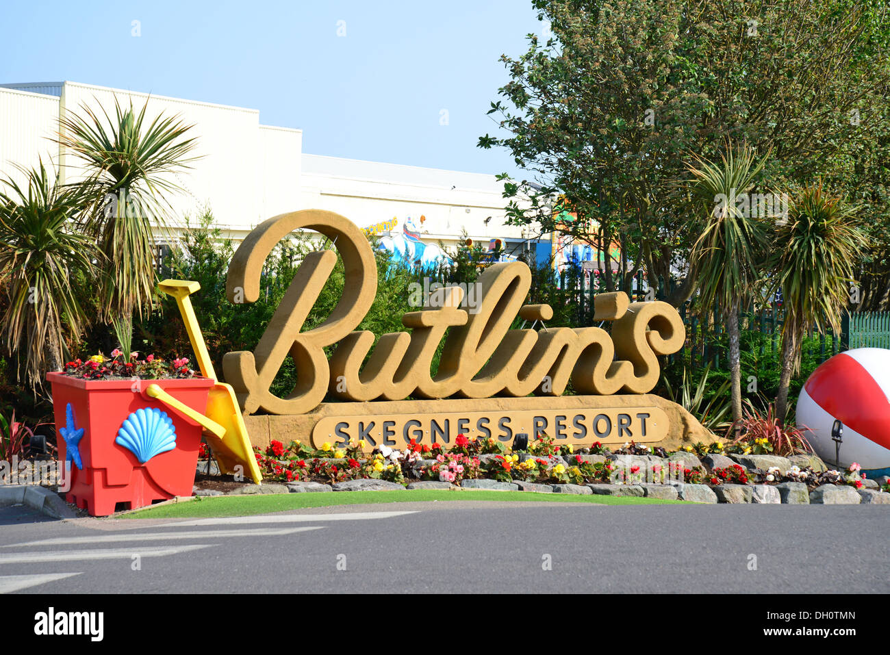 Entrance sign at Butlins Skegness, Ingoldmells, Skegness, Lincolnshire ...