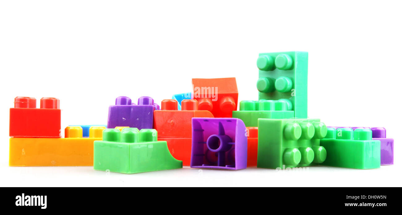 Plastic building blocks Stock Photo - Alamy