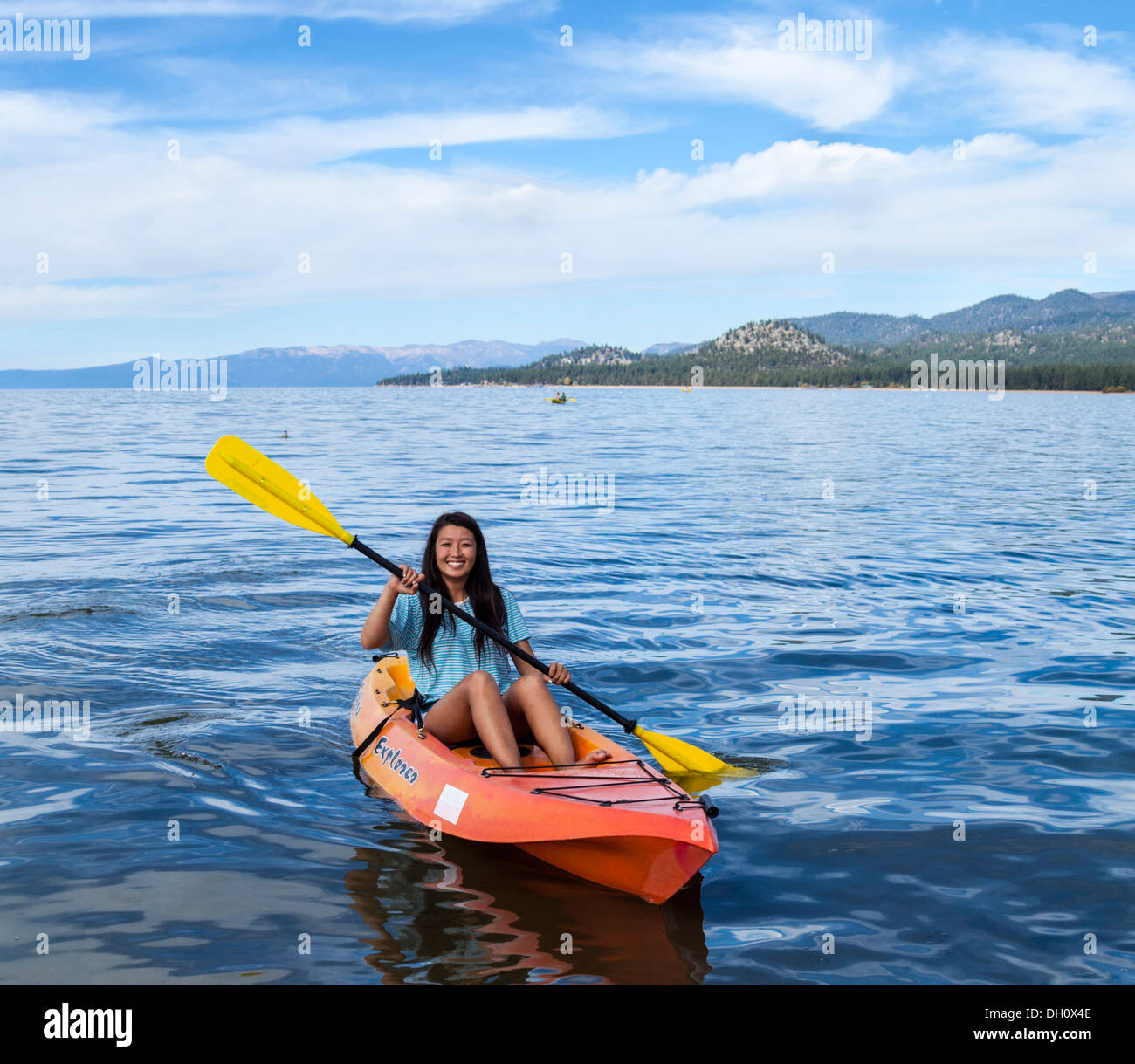 Kayaker in Lake Tahoe Stock Photo - Alamy