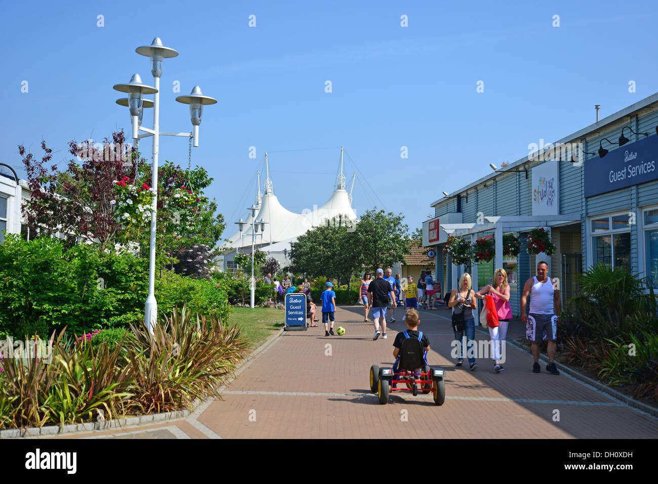 Skyline Pavilion from activity gardens, Butlins Skegness Stock Photo ...
