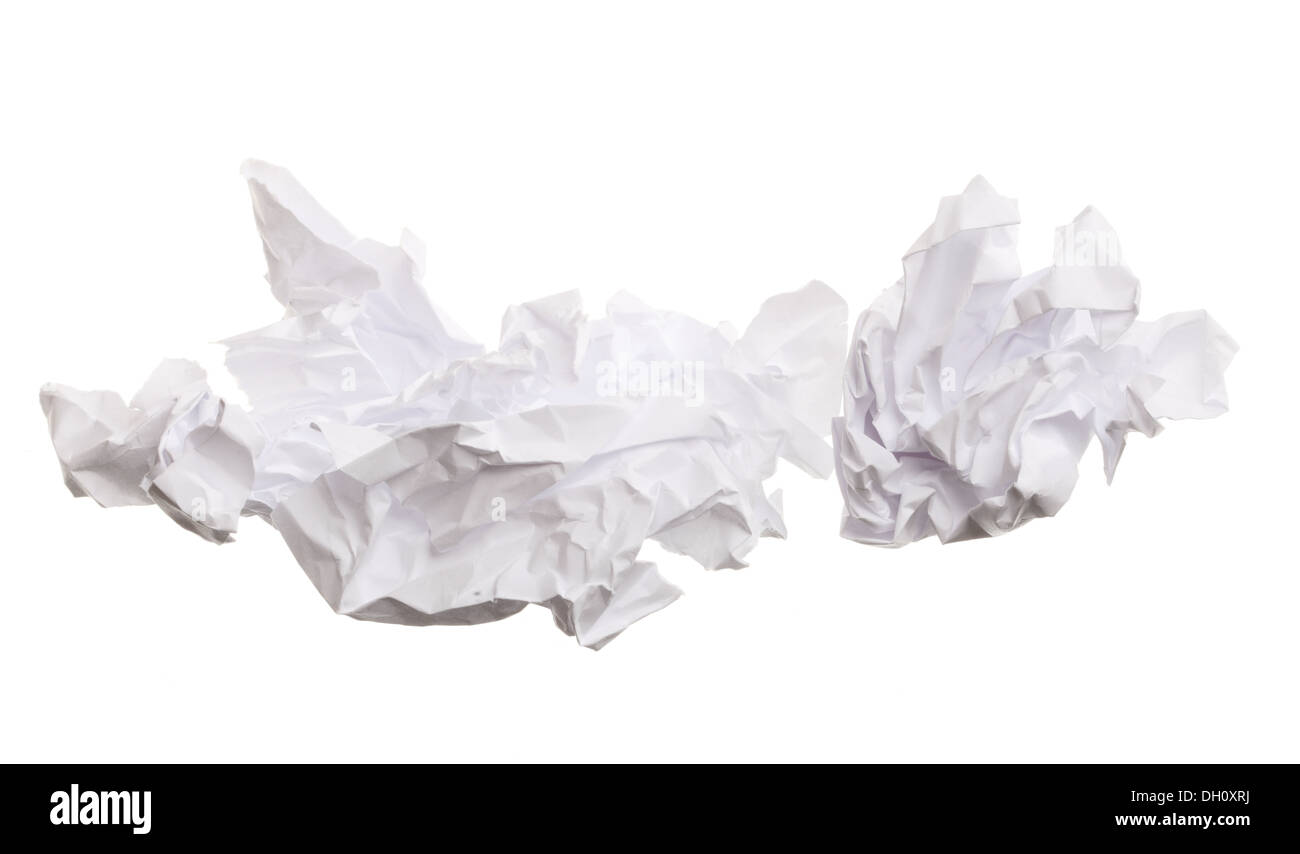Crumpled paper isolated on white background Stock Photo - Alamy