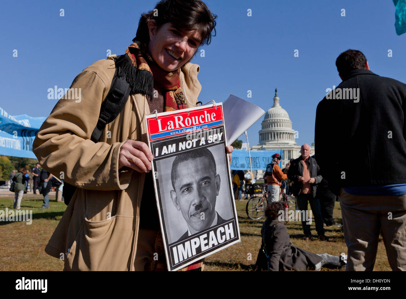 Woman holding campaign sign hi-res stock photography and images - Alamy