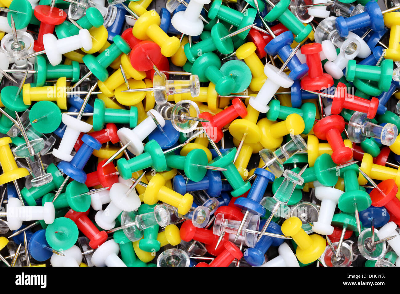 Colorful push pin. Background or texture Stock Photo - Alamy