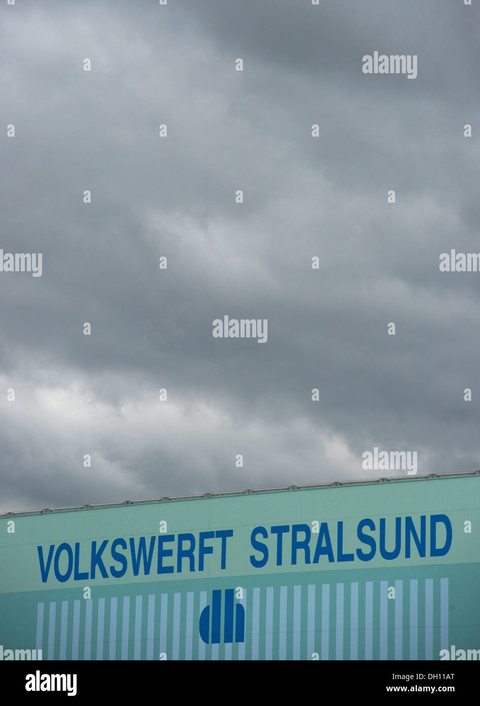 Stralsund, Germany. 28th Oct, 2013. The shipyard hall is pictured on ...