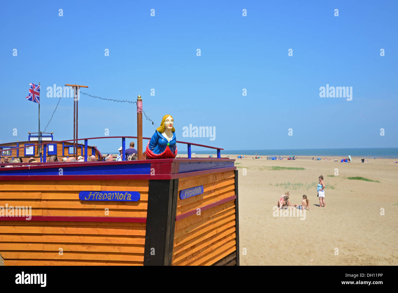 Hispaniola boat restaurant on beach, Chapel St Leonards, Lincolnshire ...