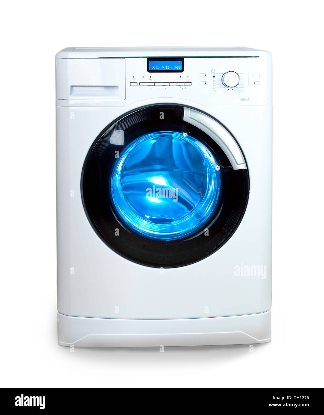 The washing machine on a white background Stock Photo - Alamy