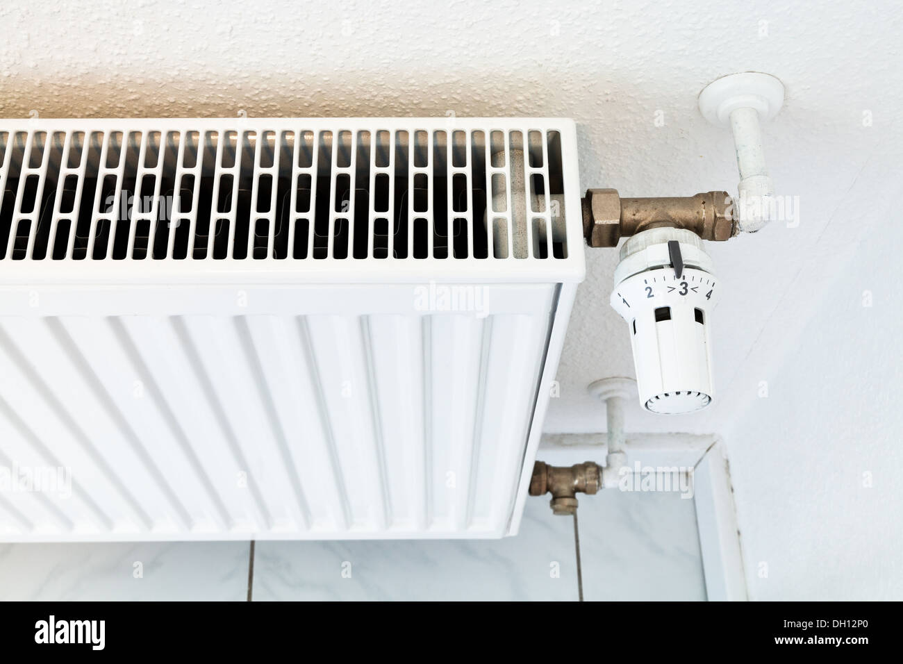 white home heat radiator close up Stock Photo - Alamy