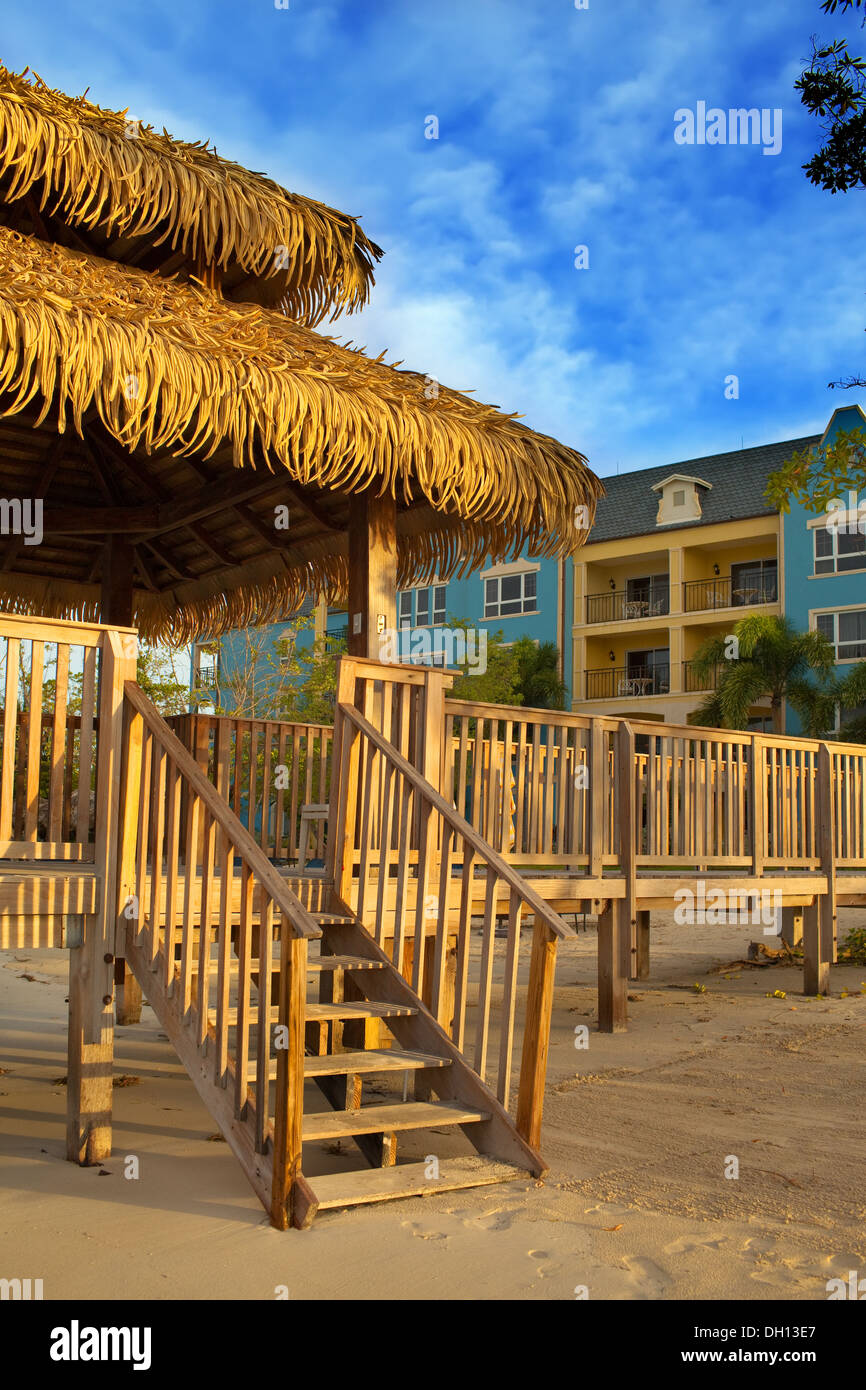 Pavilion in natural style on a beach Stock Photo - Alamy