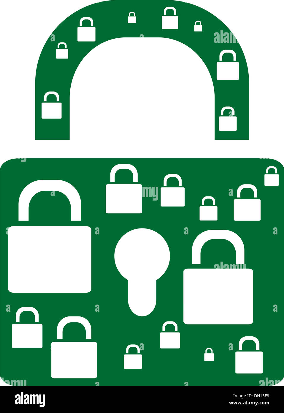 Opened lock set isolated over white background Stock Photo - Alamy