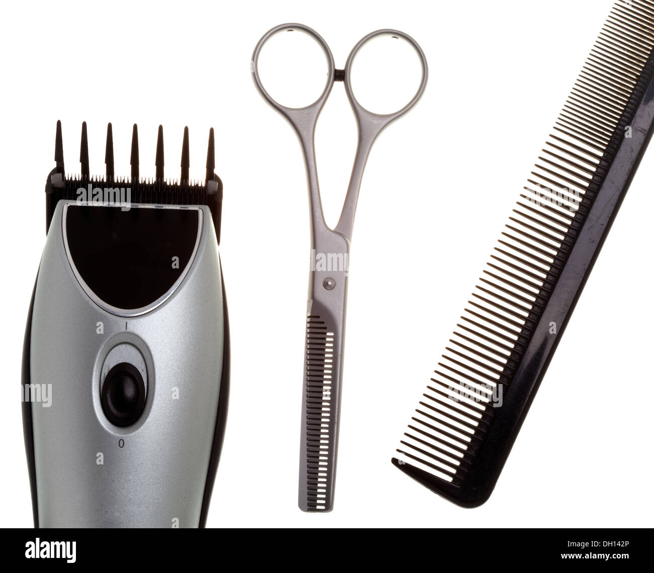 Scissors and the machine for a hairstyle Stock Photo - Alamy