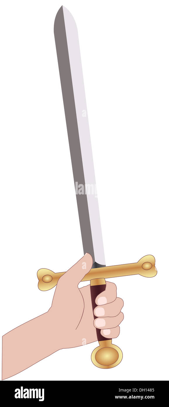 Hand with a sword Stock Photo - Alamy