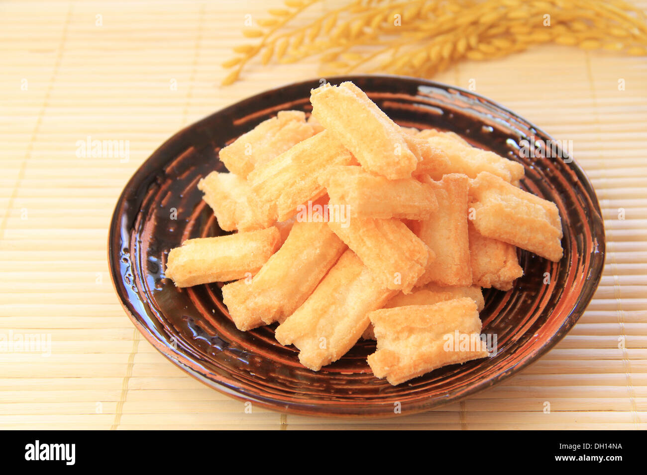 Fried rice crackers Stock Photo - Alamy