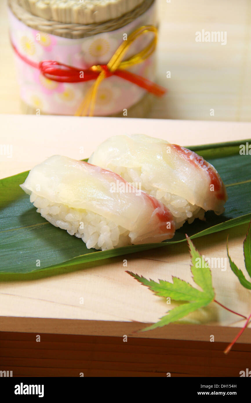 Sea bream sushi Stock Photo - Alamy