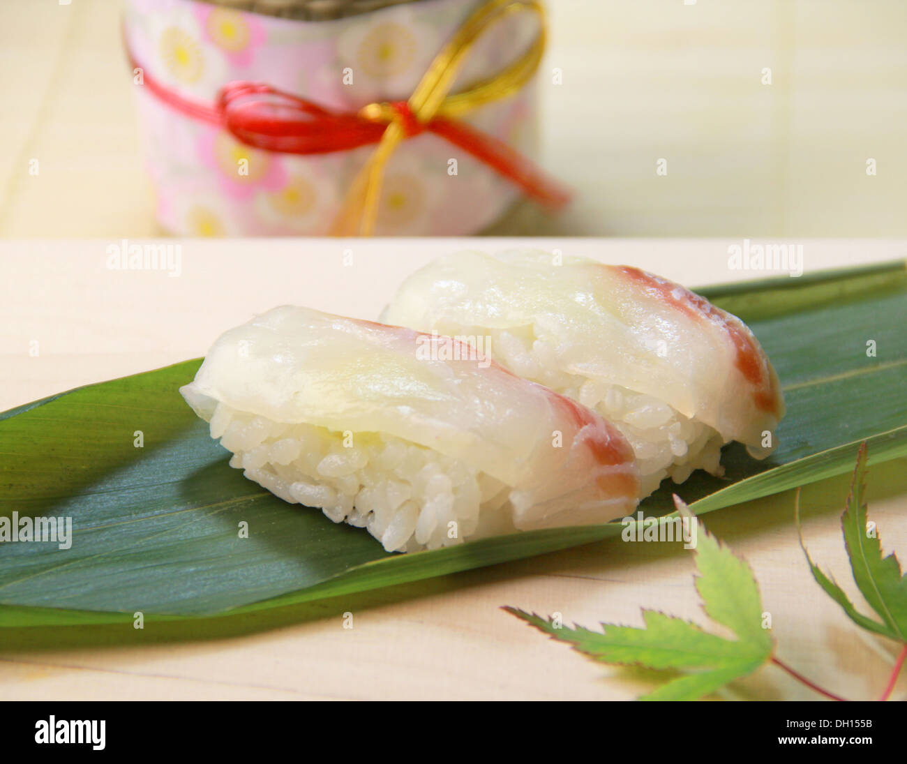 Sea bream sushi Stock Photo - Alamy