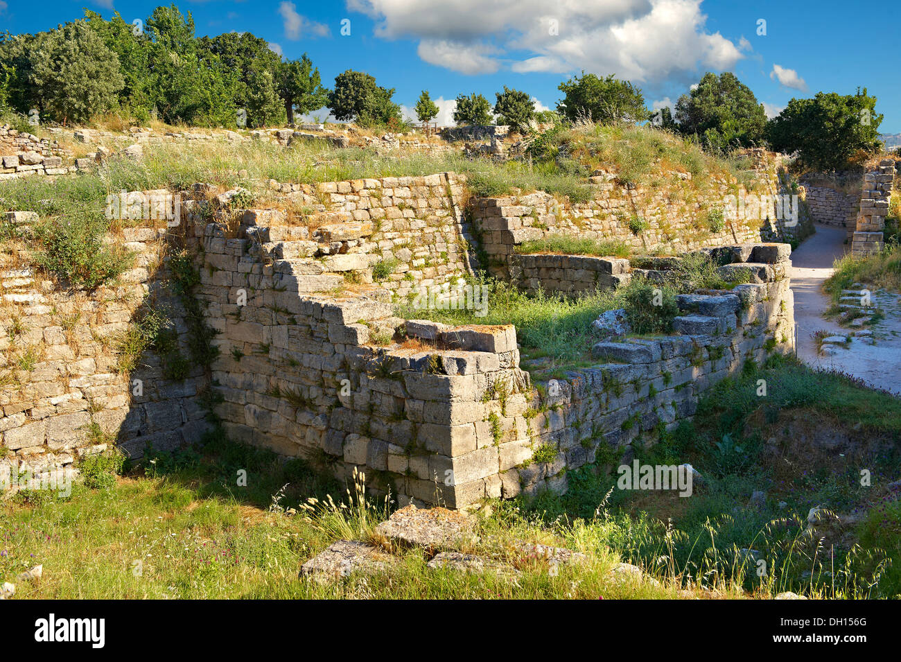 Portion of the walls of Troy (VII), identified as the site of the ...