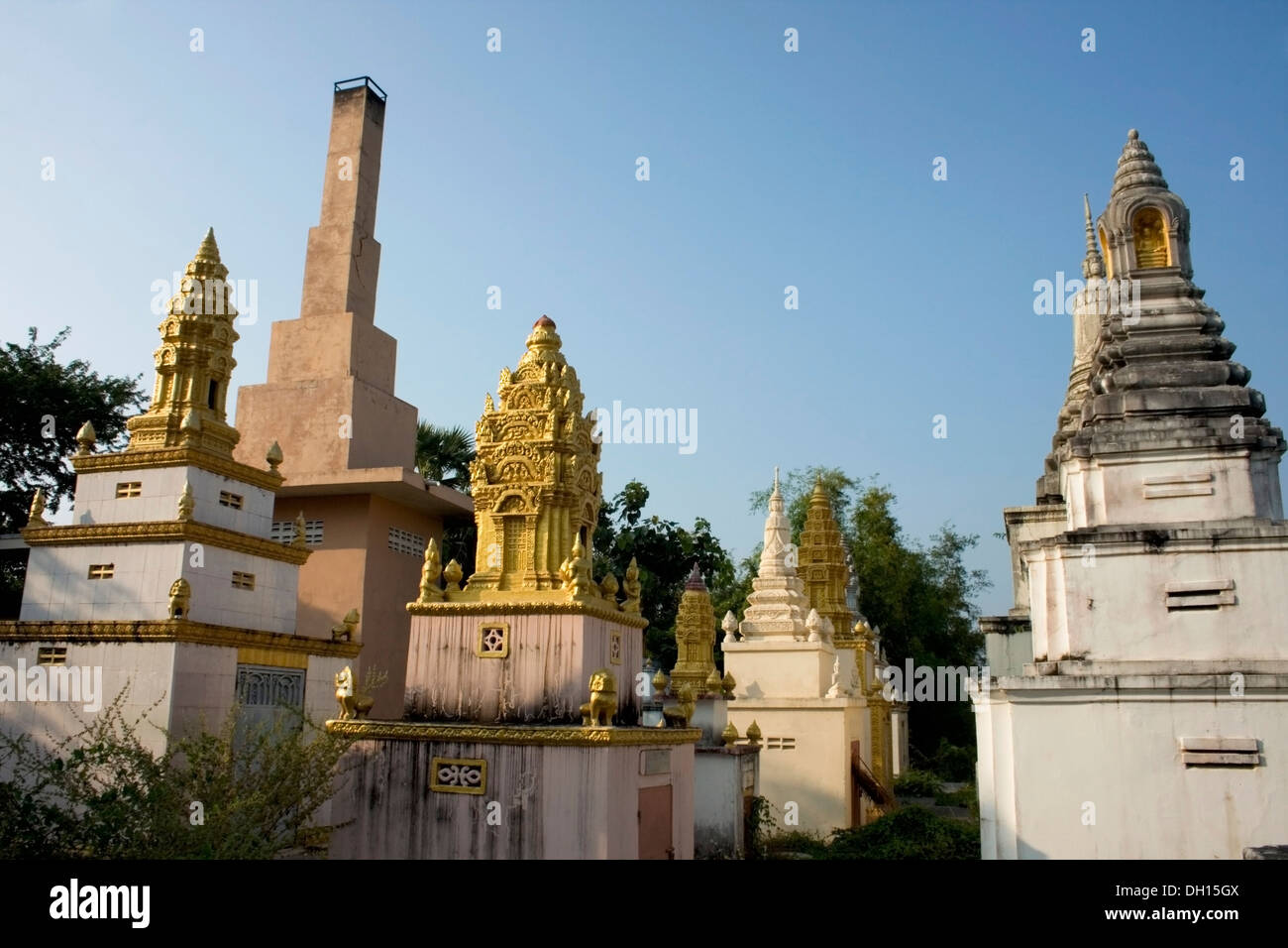 A smoke stack of an incinerator used to cremate deceased Buddhist ...