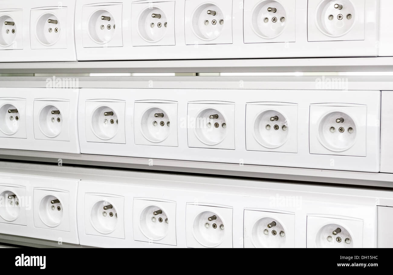 european electric outlet connector on the wall Stock Photo - Alamy