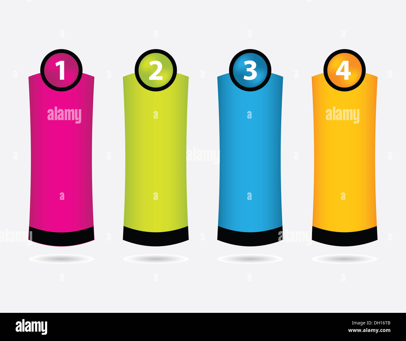 advertising label set with numbered buttons Stock Photo - Alamy