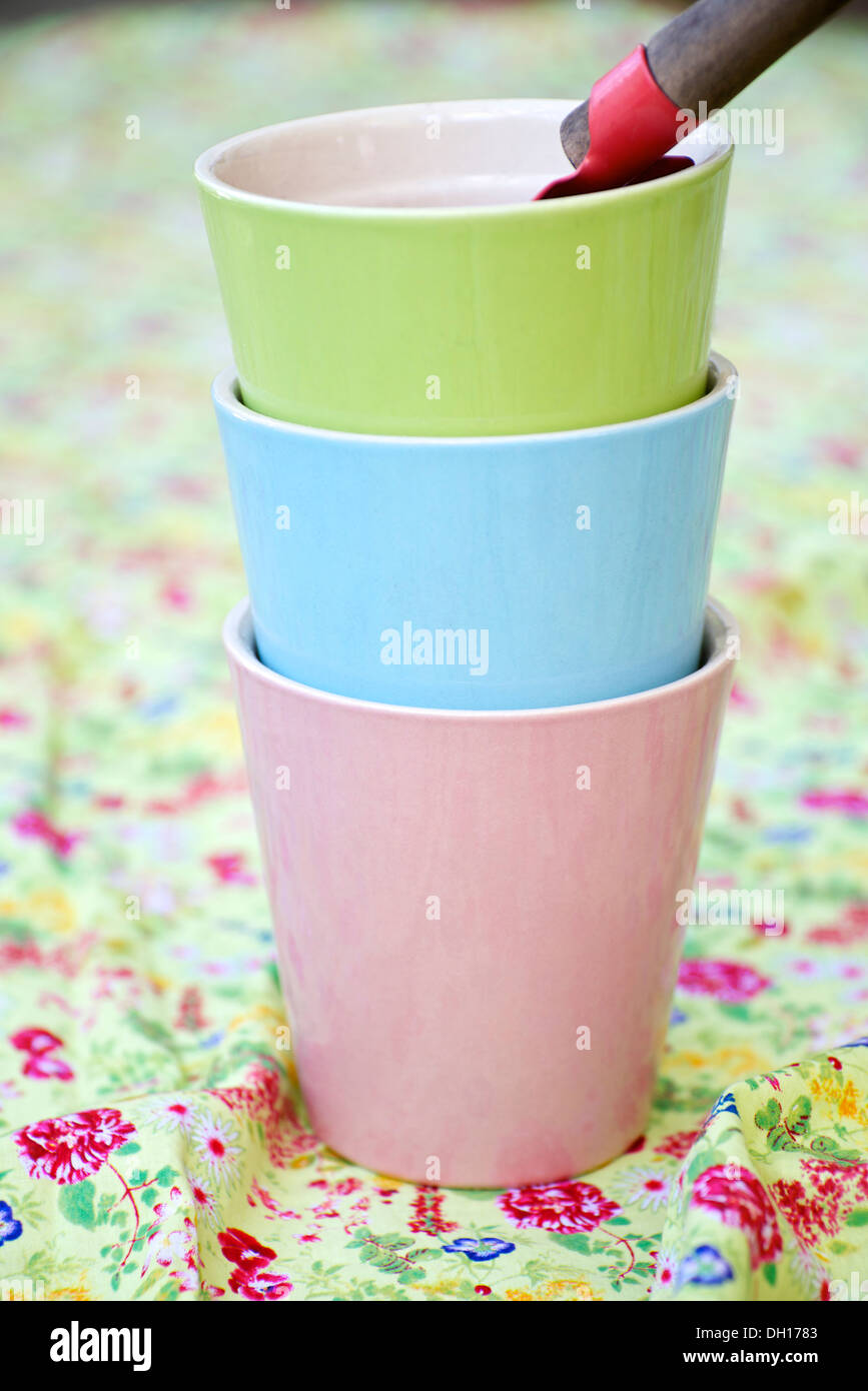 Stacked Flower Pots, Munich, Bavaria, Germany Stock Photo - Alamy